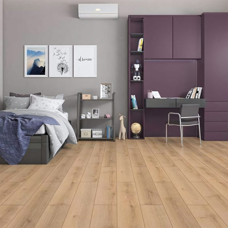 Piso Laminado Café Claro 8 mm | Nuvow Luxe Mod. Sahra - PISOS Y MUROS LNA